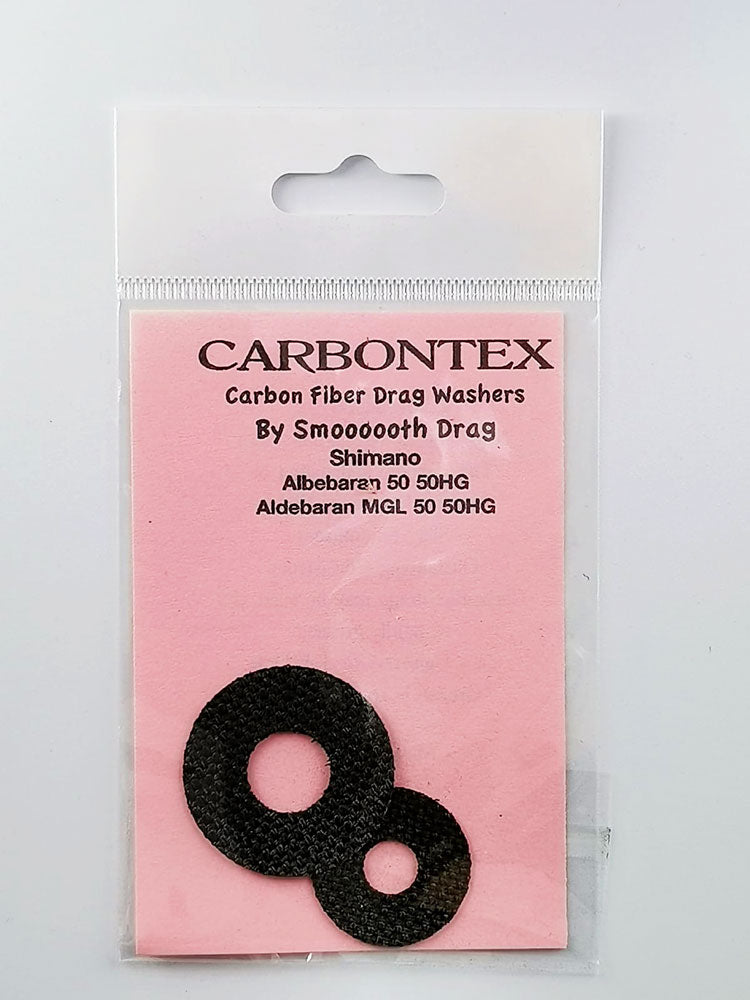 Carbontex Drag Washers by Smooth Drag For Shimano Aldebaran 50, 50HG,